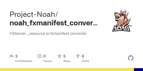 Github Project Noahnoahfxmanifestconverter Fxserver Resource To Fxmanifest Converter