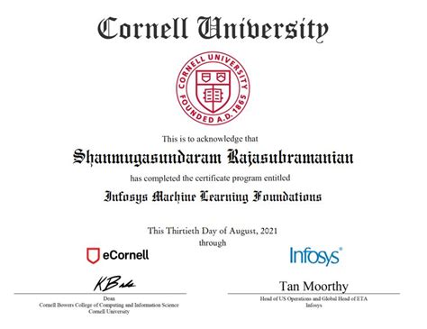Shanmugasundaram Rajasubramanian On Linkedin Machinelearning Cornelluniversity Infosys