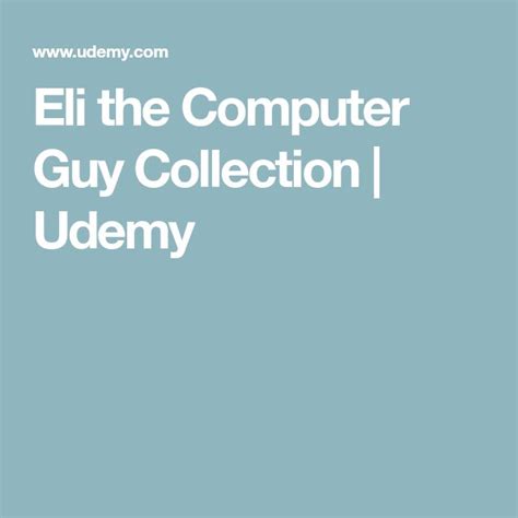 Eli The Computer Guy Collection Udemy Udemy Learn Programming Online Learning