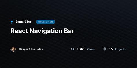 React Navigation Bar By Superflows Dev Stackblitz