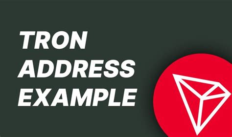 Tron Address Example Coin Wallet