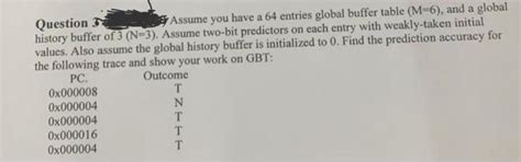 Solved Question Fssume You Have A 64 Entries Global Buffer