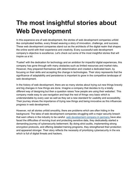 Ppt The Most Insightful Stories About Web Development Powerpoint Presentation Id 13127567
