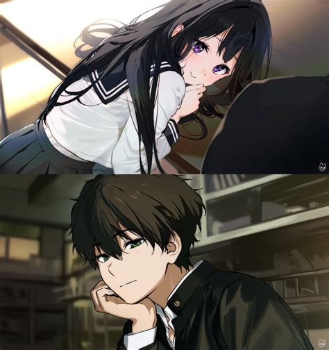 Chitanda Eru And Oreki Houtarou Hyouka Drawn By Mery Yangmalgage