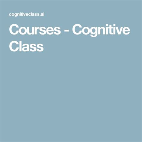 Courses Cognitive Class Data Science Courses Free Courses