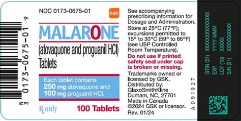 Malarone Glaxosmithkline Llc Fda Package Insert