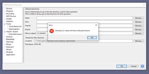 Audacity Crashes When The Output Directory For Macros Is Set To C