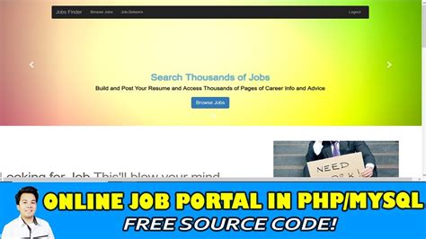 Online Job Portal In Phpmysql Free Source Code Download Youtube