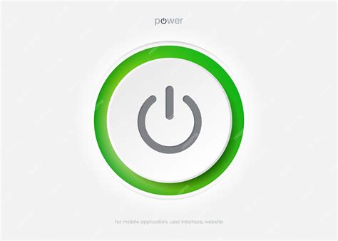 Premium Vector 3d Style Circle Start Icon And Power Button Push Shut Down Symbol On Off Icon