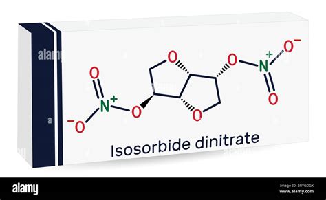 Isosorbide Dinitrate Isdn Molecule Skeletal Chemical Formula Paper