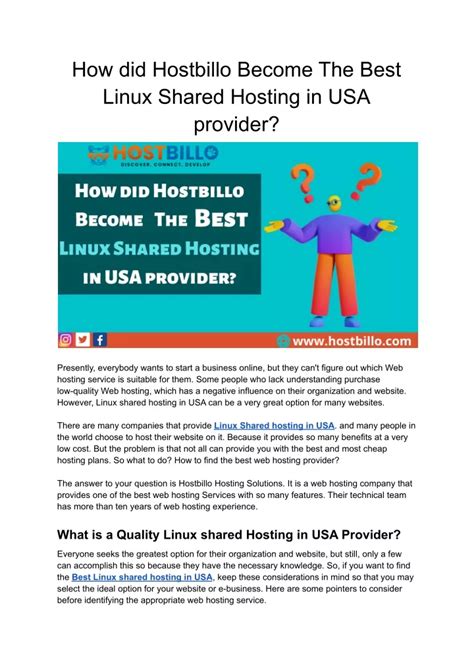 Ppt How Did Hostbillo Become The Best Linux Shared Hosting In Usa