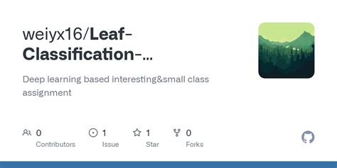 GitHub Weiyx Leaf Classification Segmentation Deep Learning Based Interesting Small Class