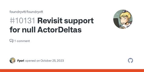 Revisit Support For Null Actordeltas · Issue 10131 · Foundryvtt