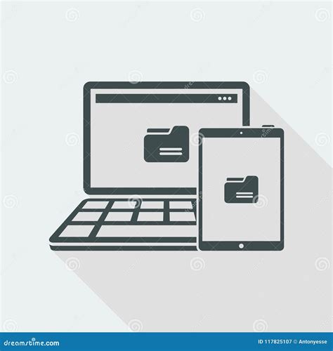 Multi Devices Folder Synchronization Stock Vector Illustration Of