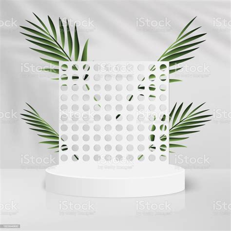 흰색 기하학적 3d 연단과 추상적 인 배경 벡터 일러스트레이션 1위에 대한 스톡 벡터 아트 및 기타 이미지 1위 3차원 형태 건설 플랫폼 Istock