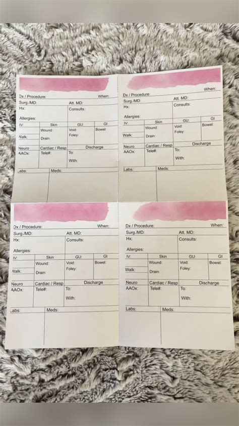 Nurse Charting Charting Template