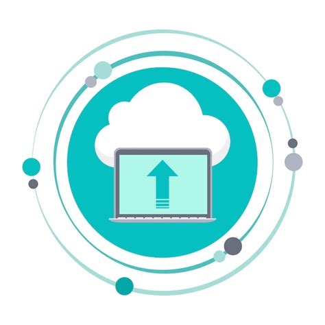 Premium Vector Laptop Computer Uploading Data To The Cloud Graphic Icon Symbol