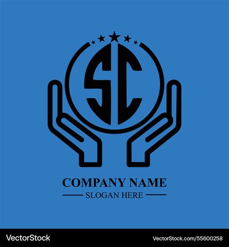 Sc Initials Modern Logo Design Featuring Held Vector Image