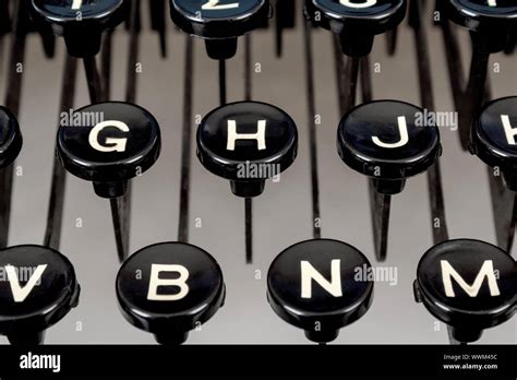 Detail Of Keys On Retro Typewriter Stock Photo Alamy
