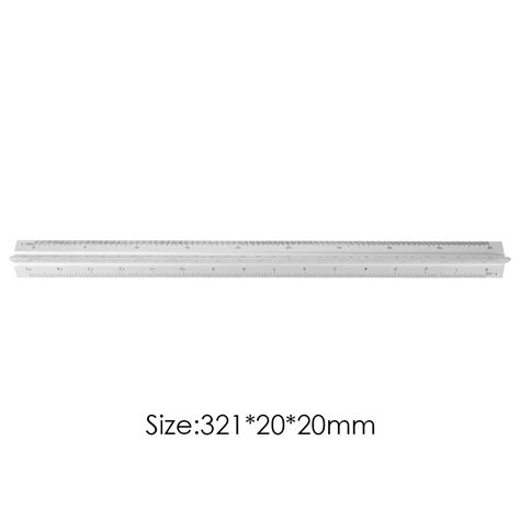 30cm Aluminum Alloy Triangular Scale Ruler Measure Vicedeal