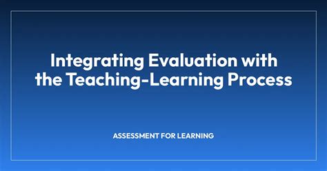 Integrating Evaluation With The Teaching Learning Process • Teachers Institute