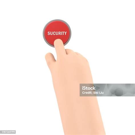 보안 버튼 빨간 버튼을 누르는 손 손가락을 밉니다 3d 그림 플랫 디자인입니다 시작 행동 개념 Sos 아이콘3d 흰색 배경에 렌더링 3차원 형태에 대한 스톡 사진 및 기타