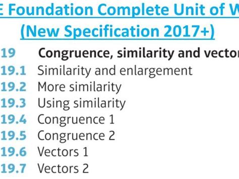 Gcse Foundation Unit 19 Congruence Similarity And Vectors