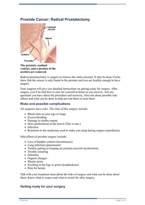Pdf Prostate Cancer Radical Prostatectomy Healthclips Online