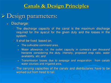 Ppt Training Programme On Engineering Designs Canal Structures