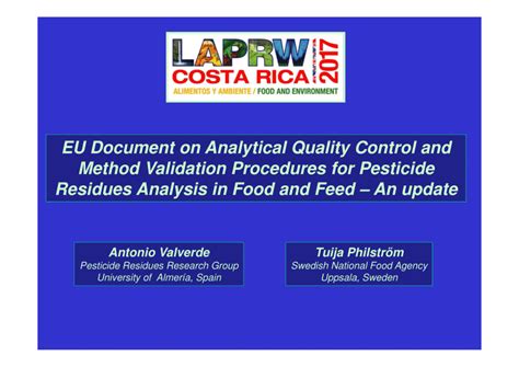 Pdf Eu Document On Analytical Quality Control And Method Validation Procedures For Pesticide