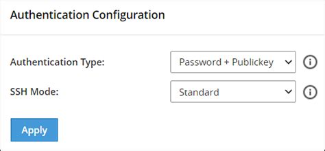 Configuring The Authentication Type For Ssh Keys