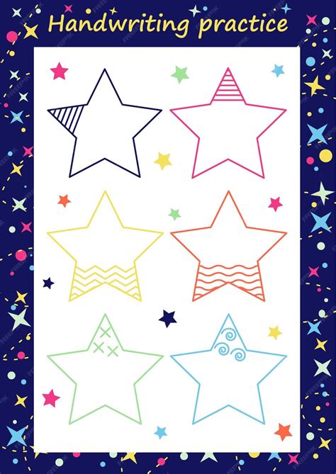 미세 운동 기술을 연습하기 위한 유치원 워크시트 점선 추적 트레이싱 워크시트 프리미엄 벡터