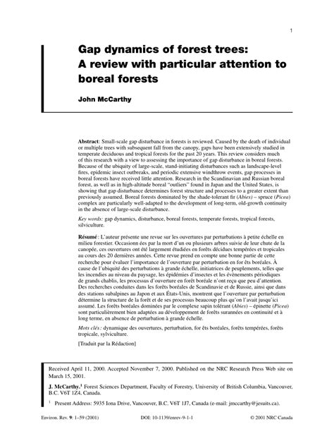 Pdf Gap Dynamics Of Forest Trees A Review With Particular Attention