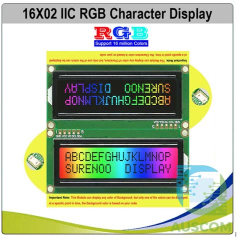 1602 16x2 lcd display module i2c iic rgb backlight for arduino