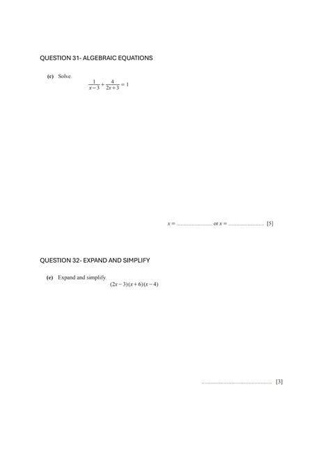 Algebra Igcse Maths Exam Question Bankpdf