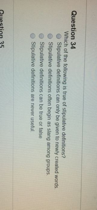 Solved Which Of The Following Is True Of Stipulative Chegg Com