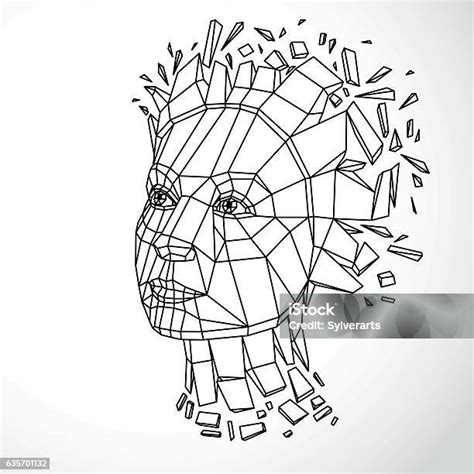 벡터 차원 낮은 폴 리 여성 초상화 그래픽 일러스트 레이 션 3차원 형태에 대한 스톡 벡터 아트 및 기타 이미지 3차원 형태 개성 개념 굴절 Istock