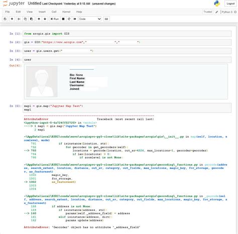 test your install with jupyter notebook map widg esri community