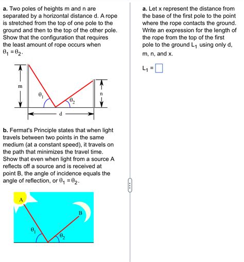 Solved A Two Poles Of Heights M And N Are Separated By A Chegg