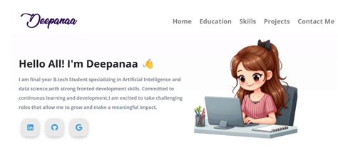 Deepanaa S On Linkedin Portfolio Resume Webdevelopment Portfoliodesign Fullstackdeveloper