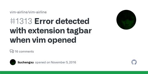 Error Detected With Extension Tagbar When Vim Opened · Issue 1313