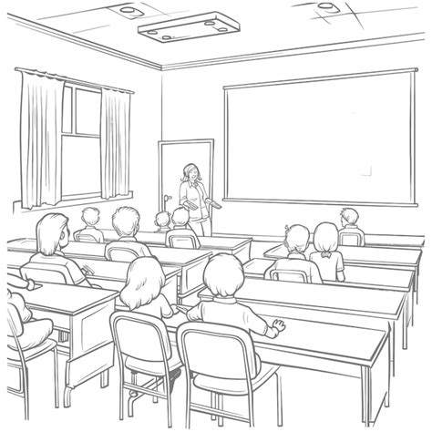 Premium Vector Outline Illustration For Positive Classroom For Teach