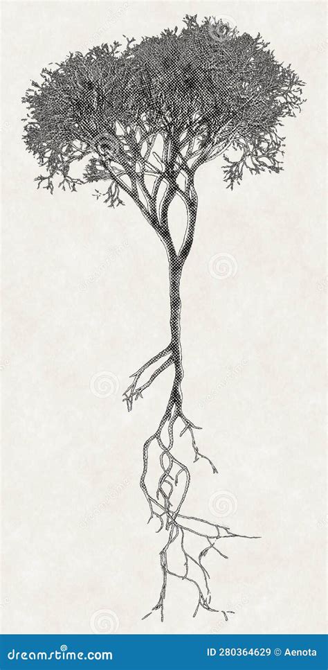 Shaded Bare Tree With Root System Stock Illustration Illustration Of Kitchen Life 280364629