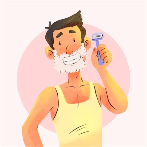 수채화 남자 면도 그림 무료 벡터