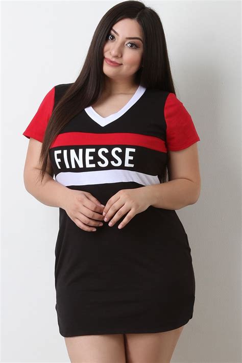Finesse Colorblock V Neck Mini Dress Urbanog Plus Size Mini Dresses