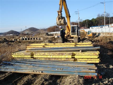 시공현장사진 조립식 간이흙막이 판넬 시공현장