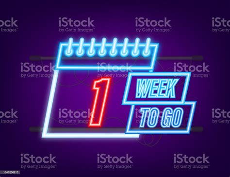 1 주일 네온 스타일 아이콘 벡터 타이포그래피 디자인 벡터 스톡 일러스트레이션 6에 대한 스톡 벡터 아트 및 기타 이미지 6 개념 개성 개념 Istock