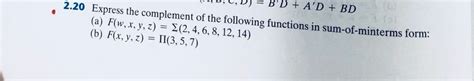 solved 2 20 express the complement of the following