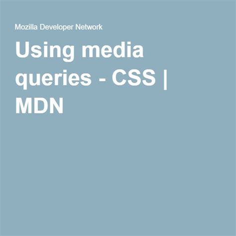 using media queries