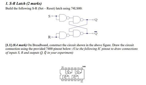 Solved S R Latch Marks Build The Following S R Set Chegg